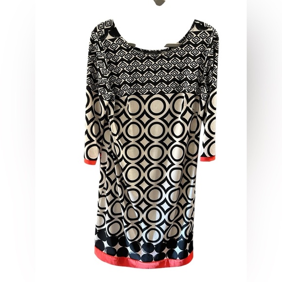 AB Studio | Dresses | Ab Studio Geometric Black And White Dress With ...